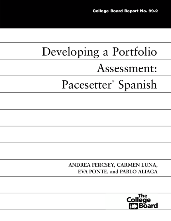 (PDF) Developing a Portfolio Assessment: Pacesetter Spanish