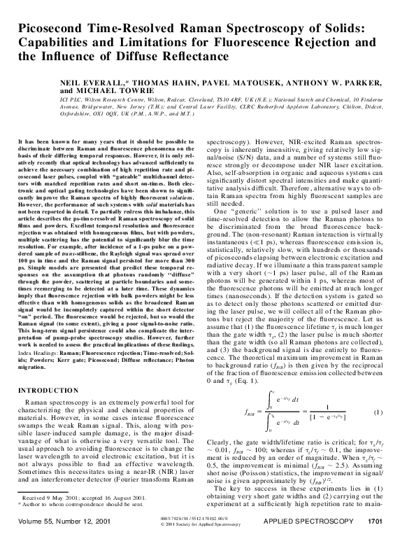 (PDF) Picosecond Time-Resolved Raman Spectroscopy of Solids ...