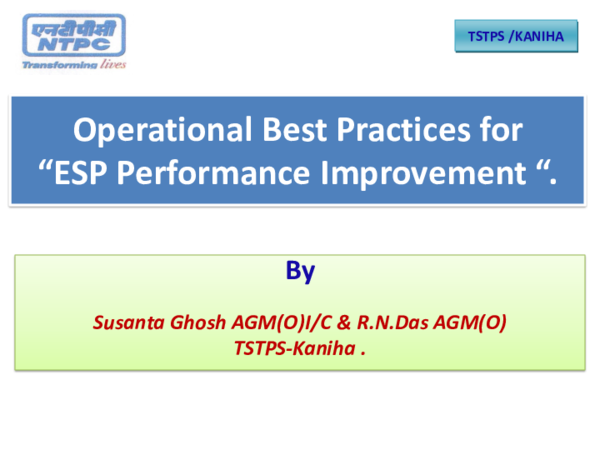 Pdf Operational Best Practices For Esp Performance Improvement 