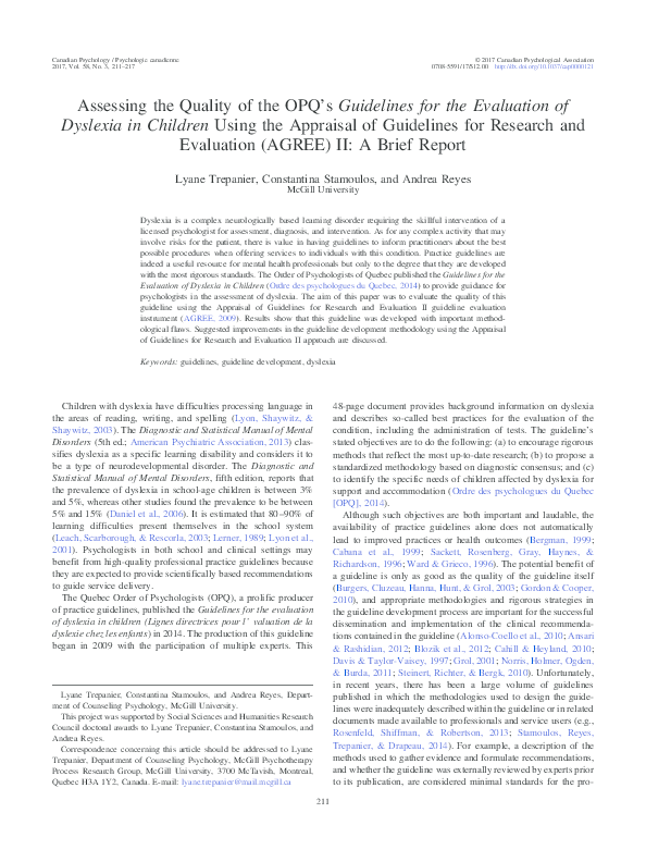 (PDF) Assessing the Quality of the OPQ's Guidelines for the Evaluation ...