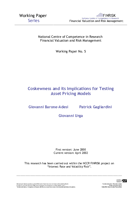 (PDF) Coskewness and its implications for testing asset pricing models