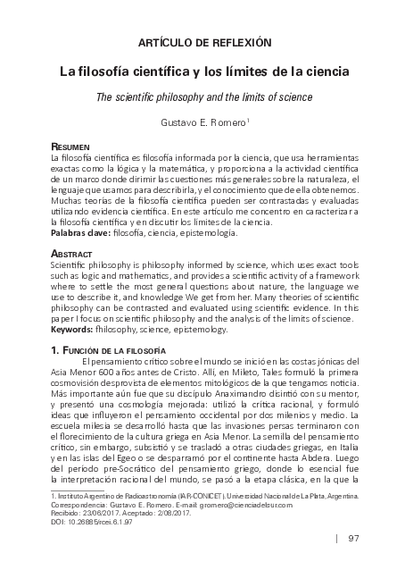 (PDF) La filosofía científica y los límites de la ciencia The ...