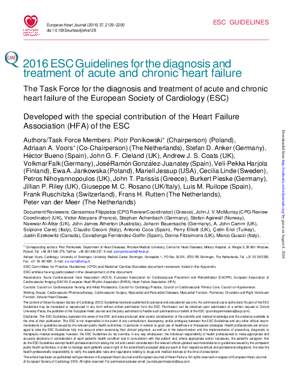 (DOC) ESC Guidelines for the diagnosis and treatment of acute and ...