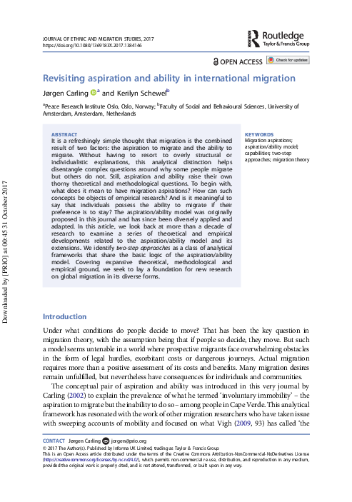(PDF) Revisiting aspiration and ability in international migration