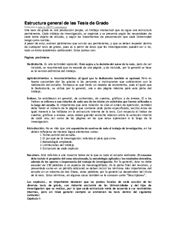 (DOC) Estructura general de las Tesis de Grado
