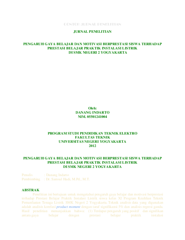 (DOC) CONTOH JURNAL PENELITIAN