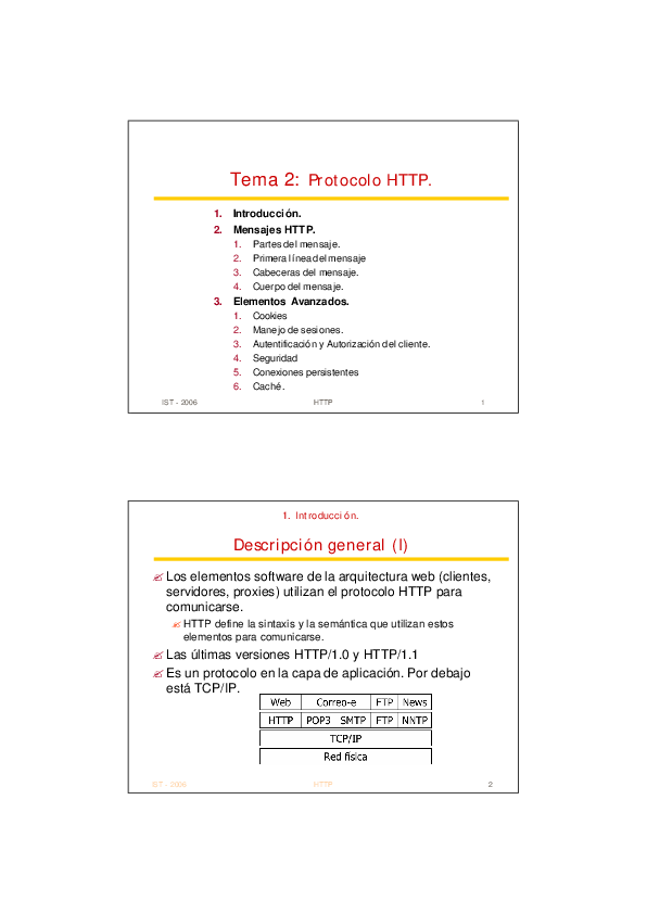 (PDF) Tema 2: Protocolo HTTP