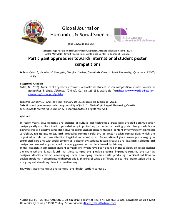 (PDF) Participant approaches towards international student poster ...
