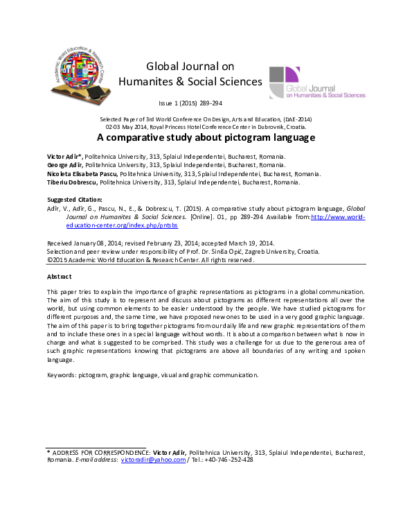 (PDF) A comparative study about pictogram language