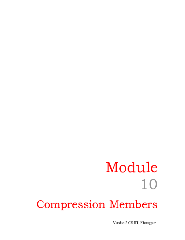 (PDF) Module 10 Compression Members