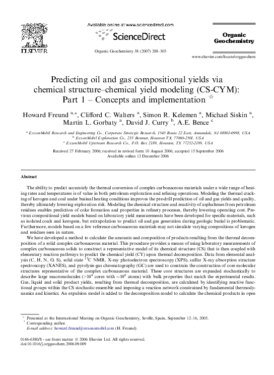 Pdf Predicting Oil And Gas Compositional Yields Via Chemical Structurechemical Yield Modeling