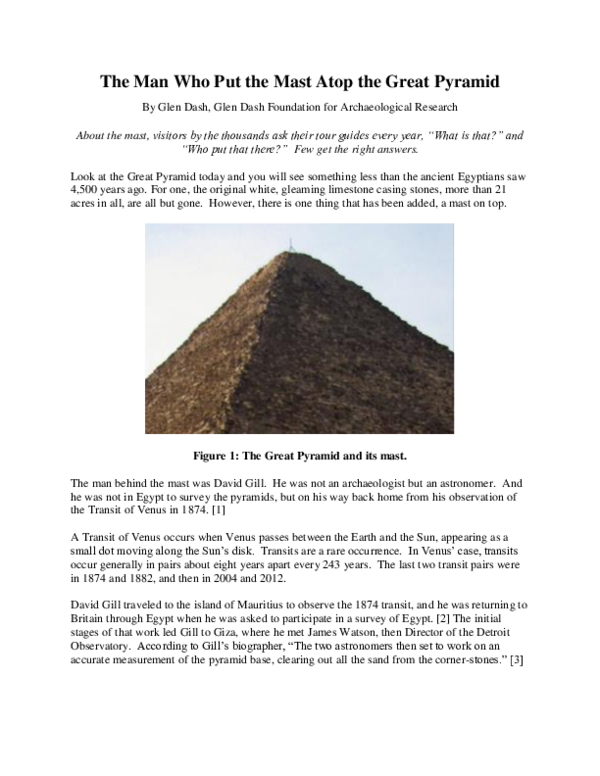 (DOC) The Man Who Put the Mast Atop the Great Pyramid