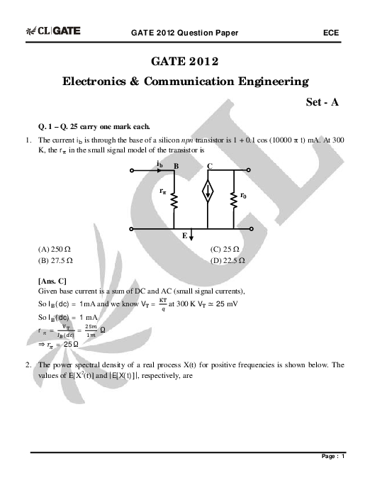 (PDF) GATE 2012 Question Paper ECE | venkatesh mustipally - Academia.edu
