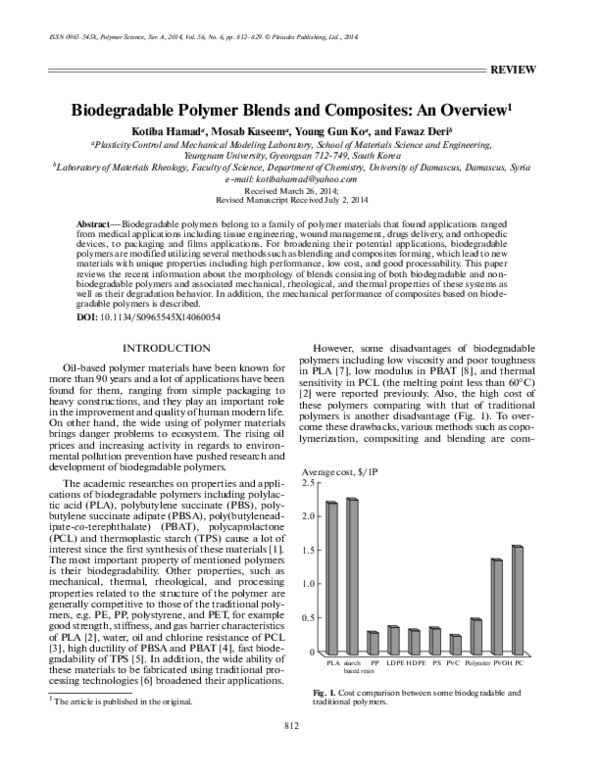 (PDF) Biodegradable Polymer Blends and Composites An Overview