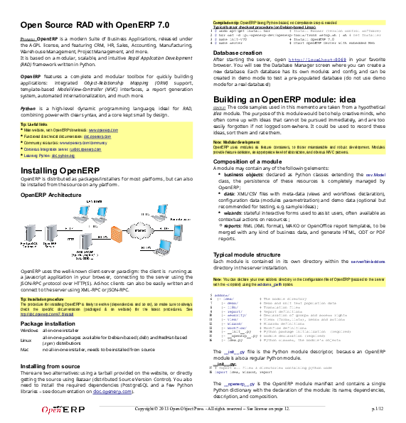 (PDF) Open Source RAD with OpenERP 7.0