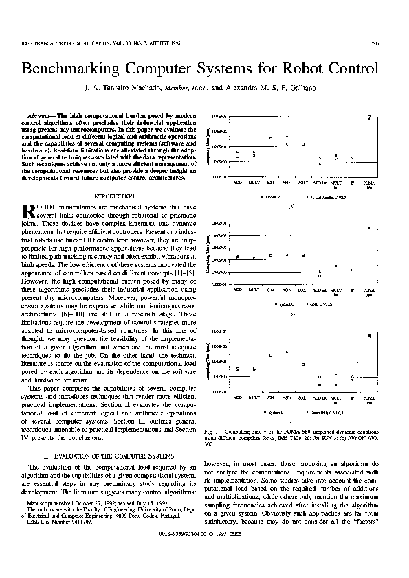 (PDF) Benchmarking Computer Systems for Robot Control