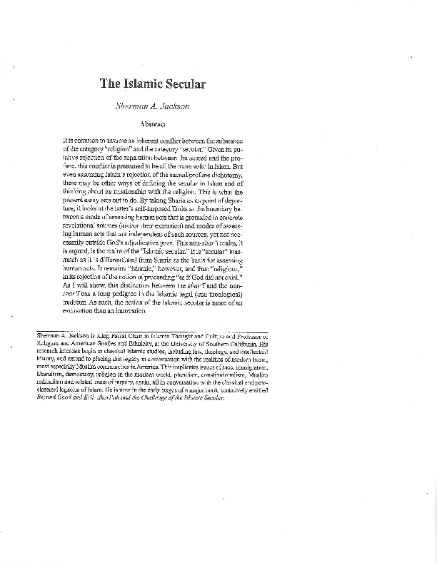(PDF) The Islamic Secular