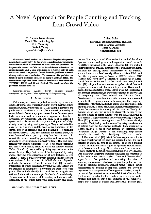(PDF) Crowd Counting and Tracking via Dual Estimators
