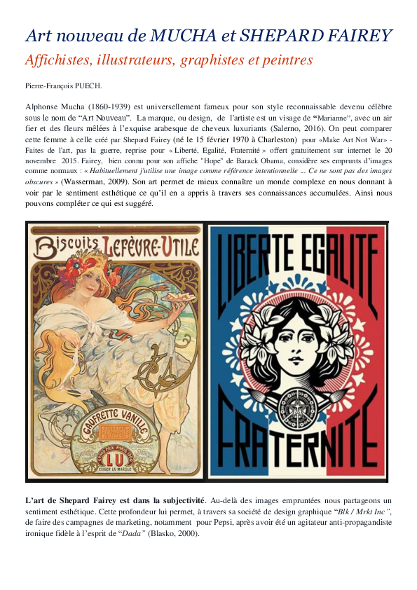 (PDF) Art nouveau de MUCHA et SHEPARD FAIREY | Pierre-François Puech ...