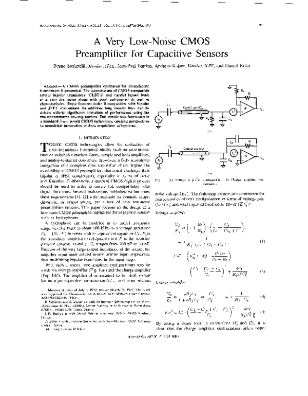 (PDF) A very low-noise CMOS preamplifier for capacitive sensors