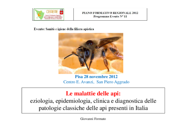(PDF) Le malattie delle api: eziologia, epidemiologia, clinica e ...