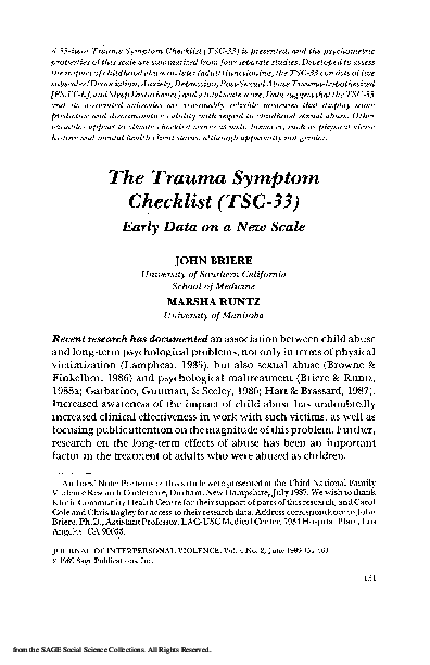 (PDF) Trauma Symptom Checklist-33
