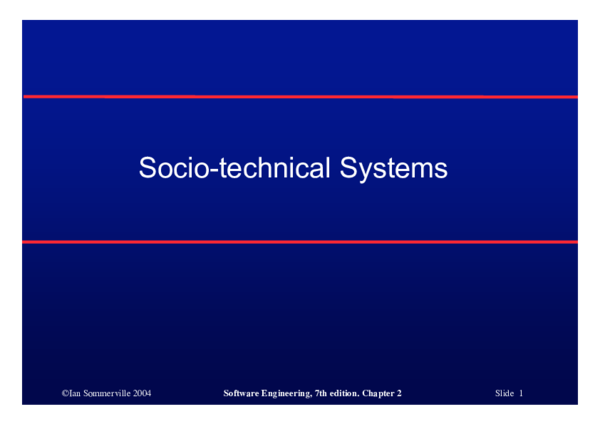 (PDF) Socio-technical Systems