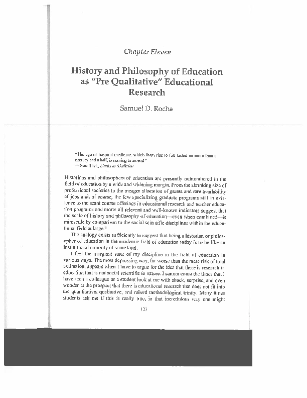 (PDF) History and Philosophy of Education as “Pre Qualitative ...