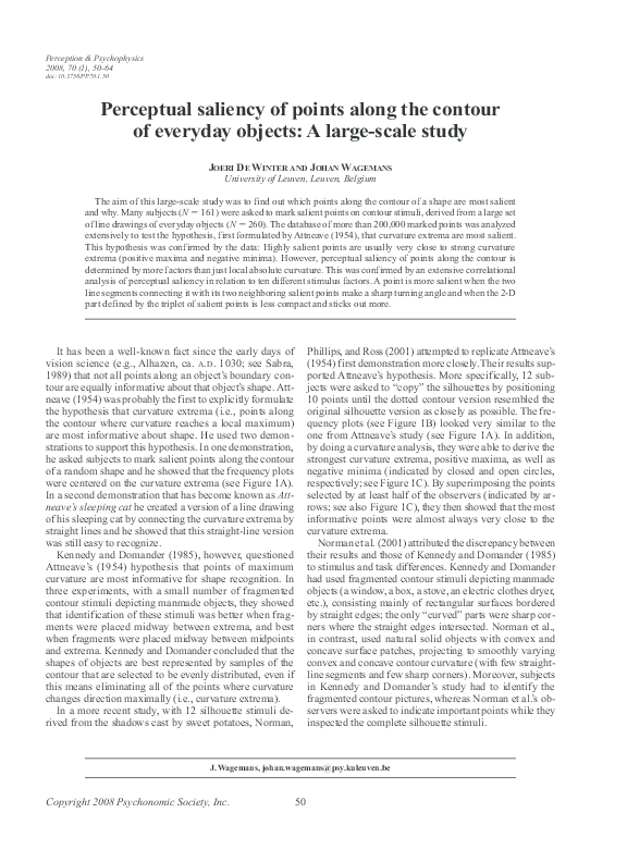 (PDF) Perceptual saliency of points along the contour of everyday ...