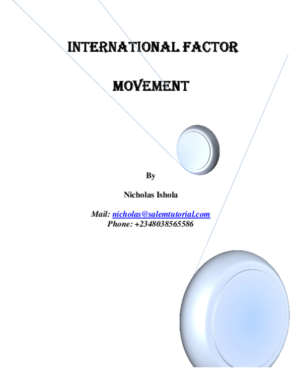 (PDF) INTERNATIONAL FACTOR MOVEMENT