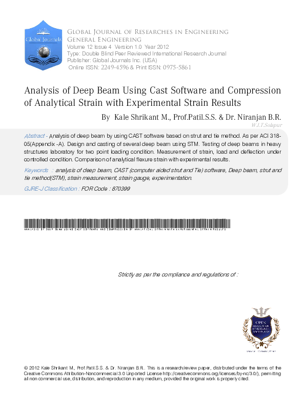 (PDF) Analysis of Deep Beam Using Cast Software