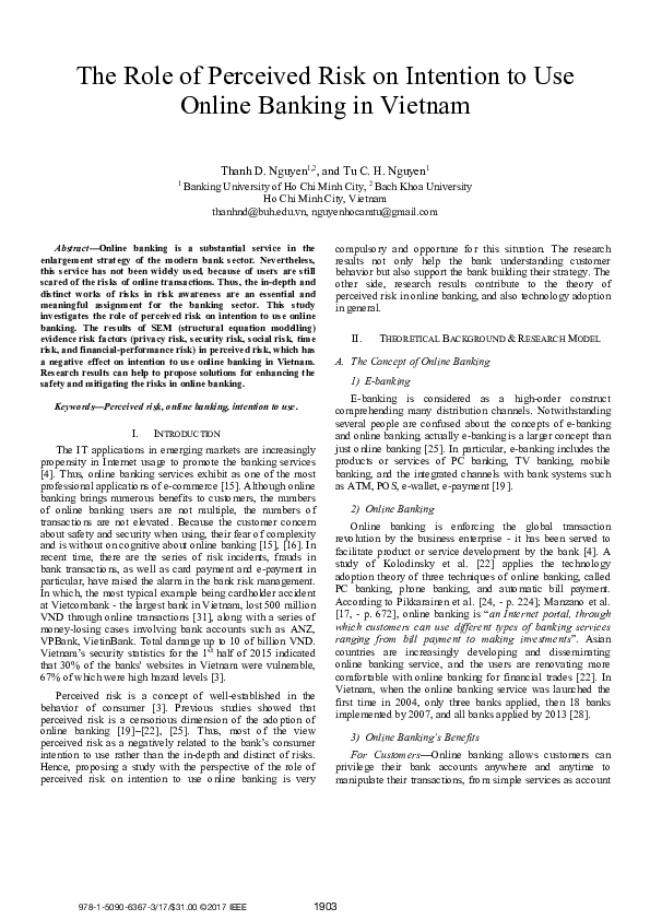 (PDF) The Role of Perceived Risk on Intention to Use Online Banking in ...