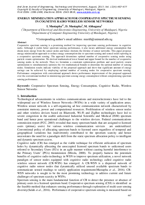 (PDF) Sensor selection for extending lifetime of multi-channel cooperative sensing in cognitive ...