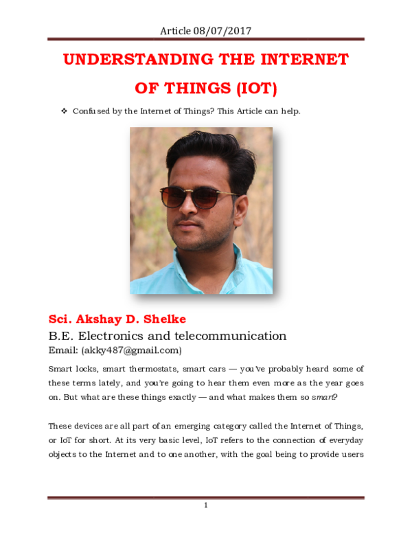 (PDF) UNDERSTANDING THE INTERNET OF THINGS (IOT