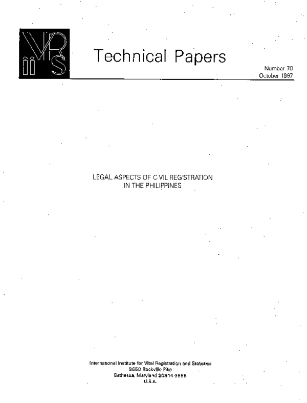 (PDF) LEGAL ASPECTS OF CIVIL REGISTRATION IN THE PHILIPPINES