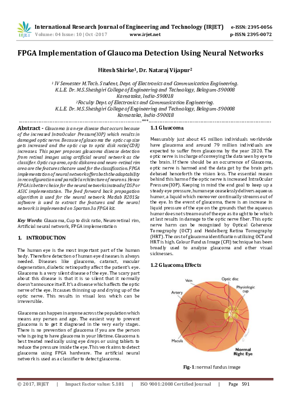 Pdf Fpga Implementation Of Glaucoma Detection Using Neural Networks