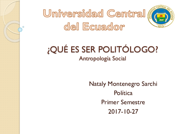 (PPT) QUÉ ES SER POLITÓLOGO | Naty Sarchi - Academia.edu