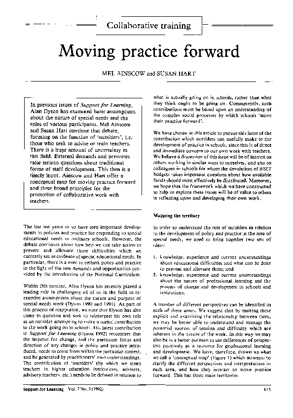 (PDF) Moving practice forward