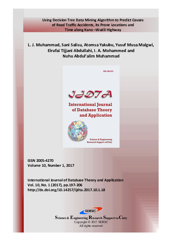 Pdf 18 Using Decision Tree Data Mining Algorithm To Predict Causes Of Road2pdf