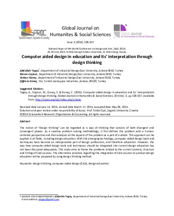 (PDF) Computer aided design in education and its' interpretation ...