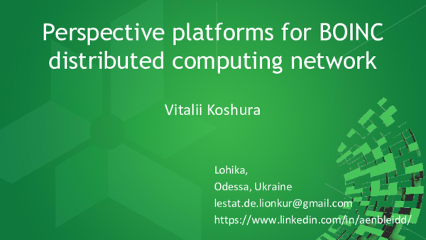 (PDF) Perspective platforms for BOINC distributed computing network