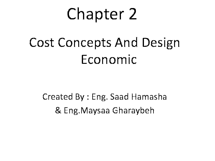 (PDF) Chapter 2 Cost Concepts And Design Economic
