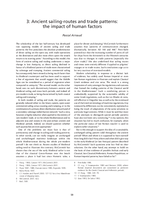 (PDF) Ancient sailing-routes and trade patterns: the impact of human ...