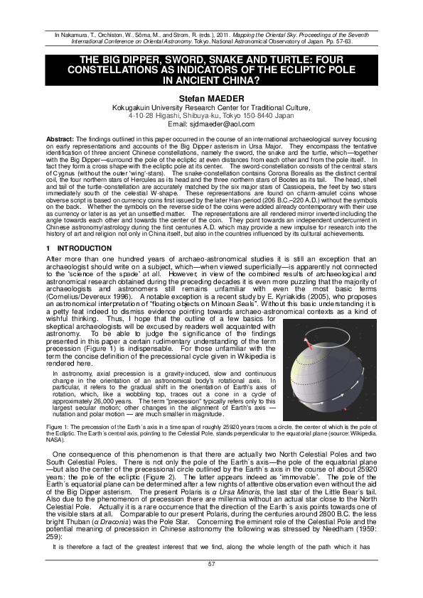 (PDF) Published version: THE BIG DIPPER, SWORD, SNAKE AND TURTLE: FOUR ...