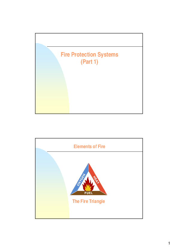 (PDF) Fire Protection Systems (Part 1) The Fire Triangle Elements of Fire