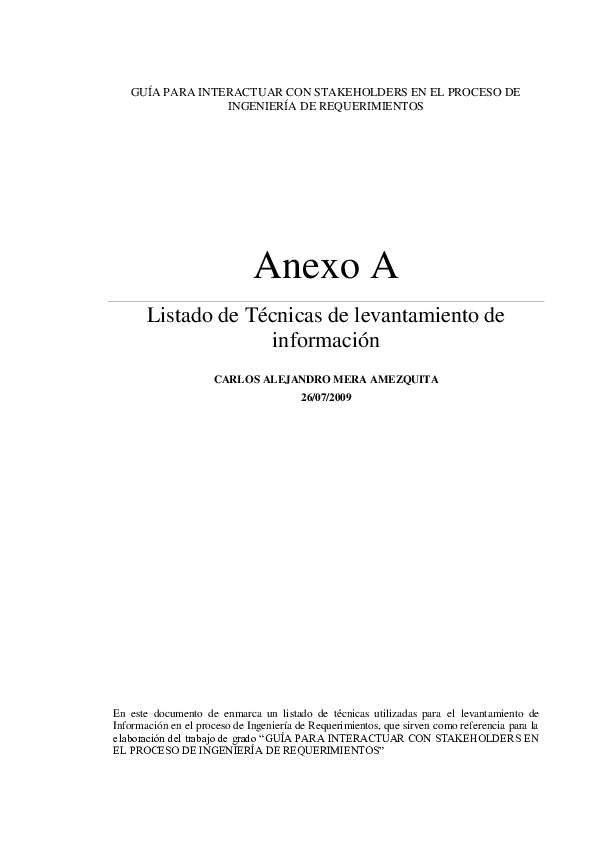 (PDF) Anexo A Listado de Técnicas de levantamiento de información