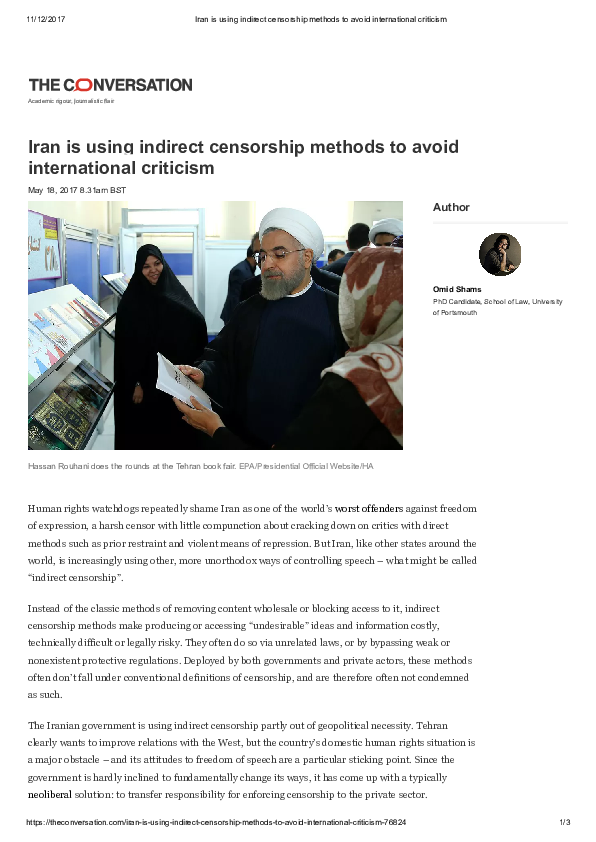 (PDF) Iran is using indirect censorship methods to avoid international ...
