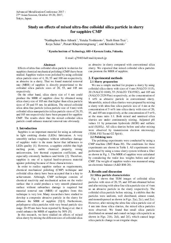 (PDF) Study on effects of mixed ultra-fine colloidal silica particle in ...
