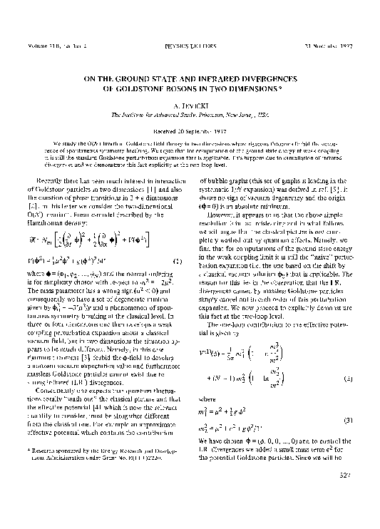 (PDF) On the ground state and infrared divergences of Goldstone bosons ...