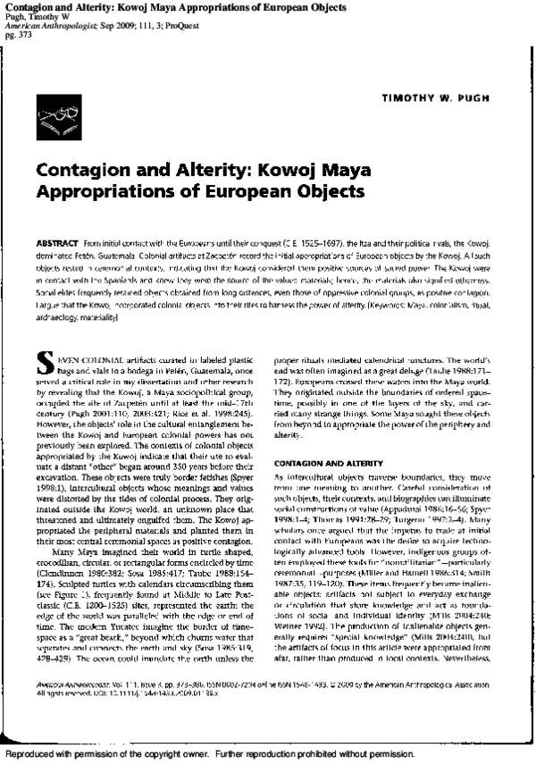 (PDF) Contagion and Alterity: Kowoj Maya Appropriations of European ...